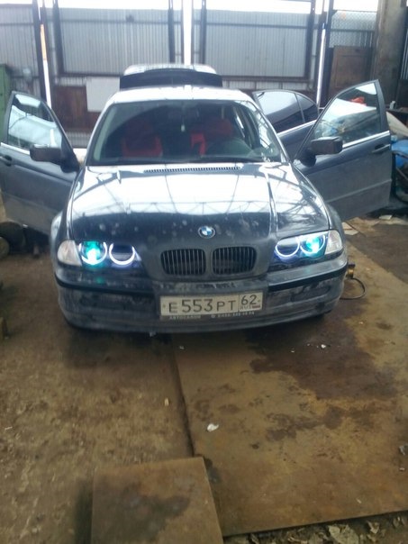 BMW e46 Ангельские глазки+линзы 3 дюйма — LADA Приора седан, 1,6 л ...