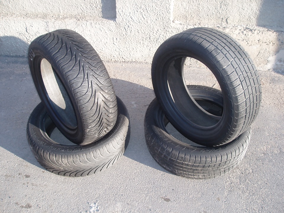 Зима. Goodyear 205/55/r16 перед Michelin 215/55/r16 зад — Mitsubishi ...