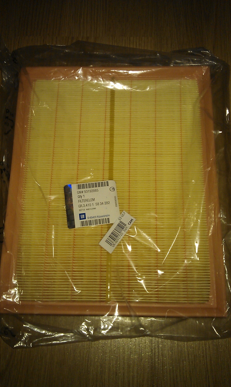 93192885 Воздушный фильтр GM | Запчасти на DRIVE2