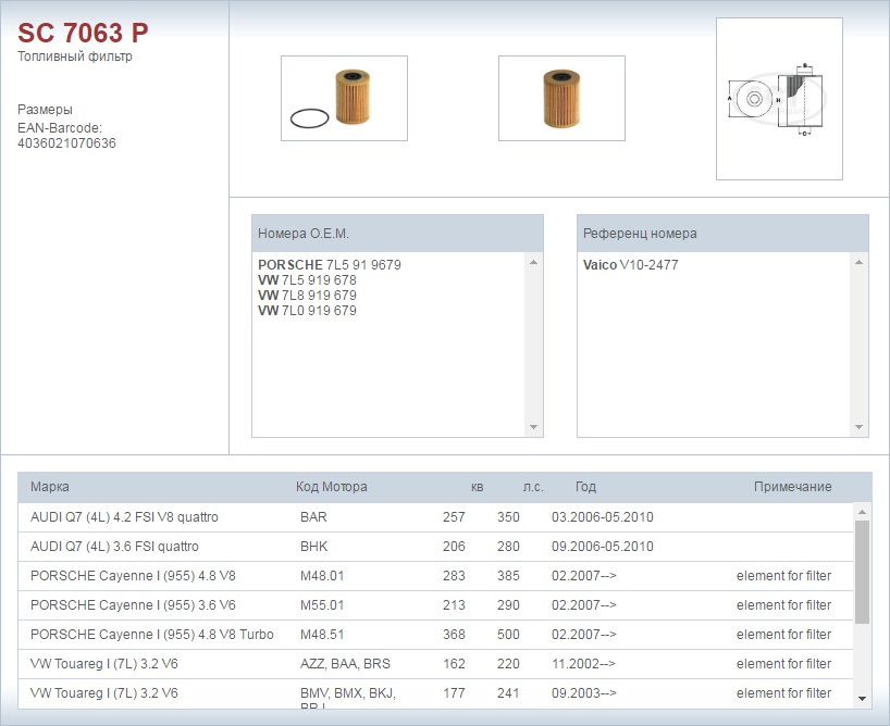 SC7063 фильтр топливный SC 7063 SCT | Запчасти на DRIVE2