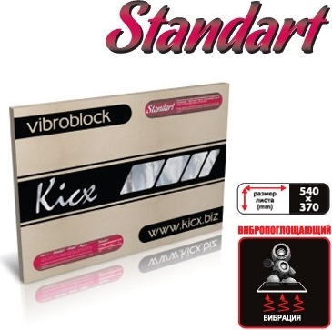 Вибропоглощающая шумоизоляция Kicx Vibroblock Standart (упаковка 23 листа) — Lada Калина ...