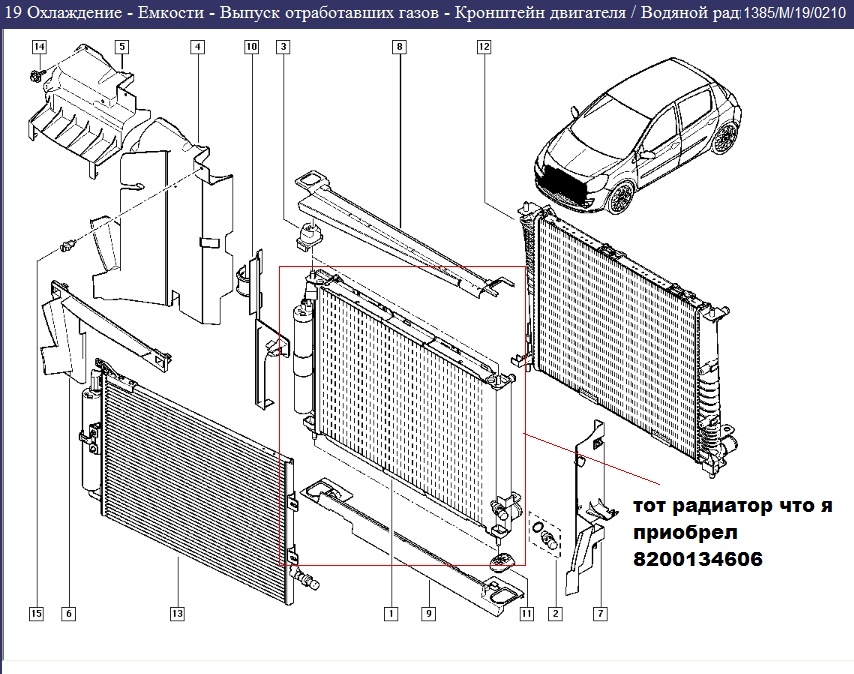 8200134606 Радиатор (основной) Modus 1.5 DCI МКПП Европа 10220802 ...