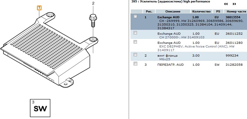 30659690 Усилитель аудио Volvo | Запчасти на DRIVE2