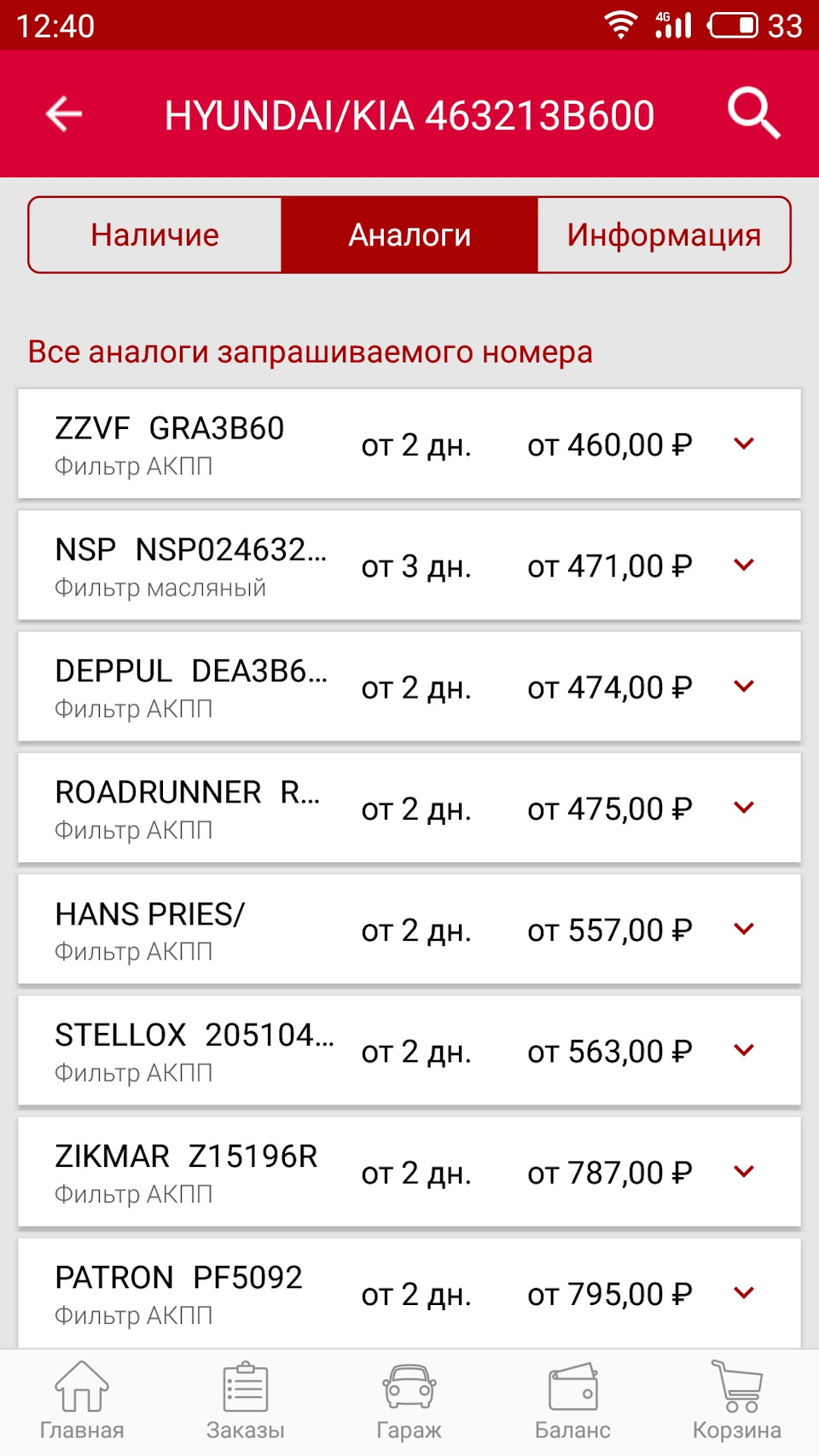 463213B600 Масляные фильтры бескорпусной конструкции для кпп легковых ...