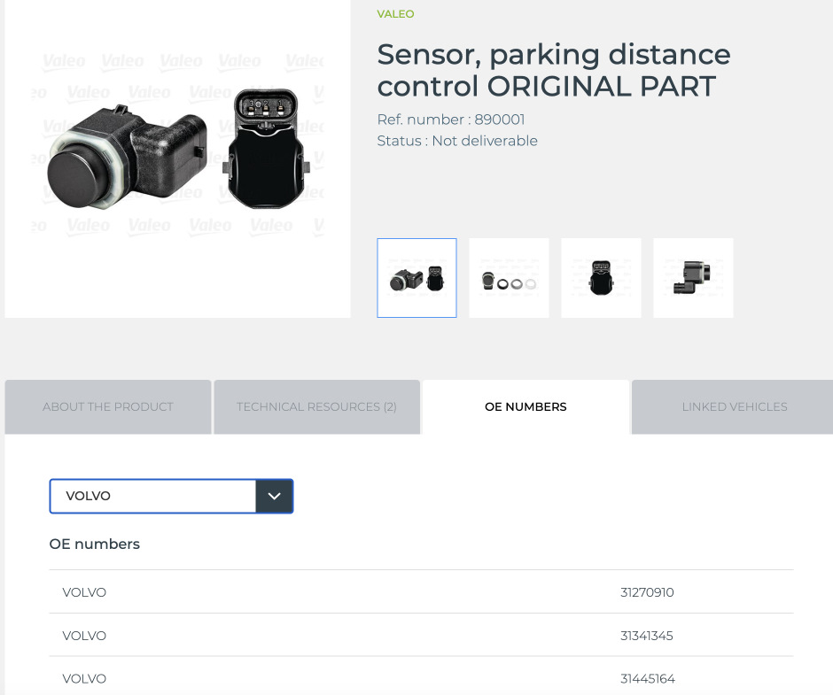 31445164 Датчик, система помощи при парковке Volvo | Запчасти на DRIVE2