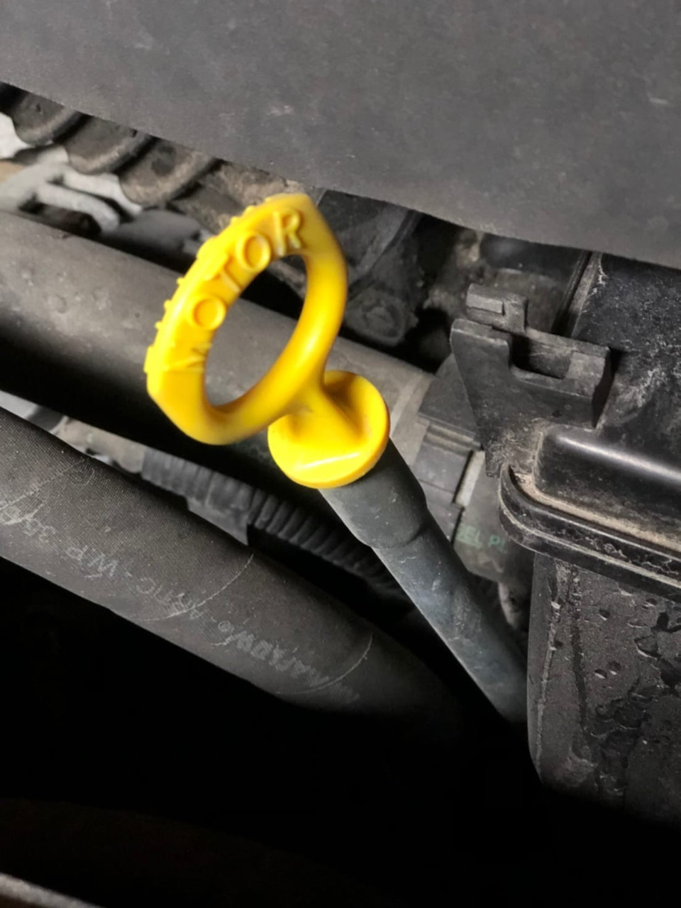 Щуп уровня масла и закрывающий кожух на ТНВД. — Volvo XC60 (1G), 2,4 л ...