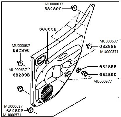 MU000977 ФИКСАТОР ПРОКЛАДКИ СТЕКЛА ЗАДН.ПАНЕЛИ Mitsubishi | Запчасти на ...