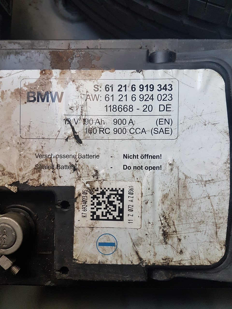 61216924023 Оригинальная акк.батарея BMW AGM BMW | Запчасти на DRIVE2
