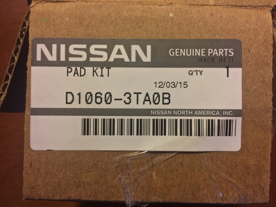 Передние тормозные колодки D1060-3TA0B Ниссан Теана L33 — Nissan Teana ...