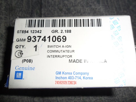 93741069 Выключатель зажигания GM | Запчасти на DRIVE2