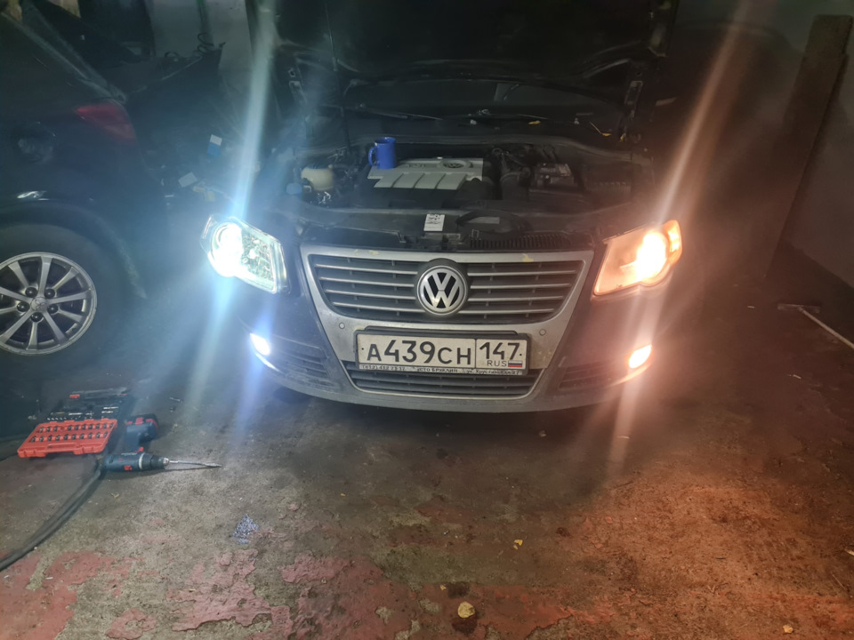 Замена галогена на линзы aozoom k3 — Volkswagen Passat B6, 2 л, 2009 ...