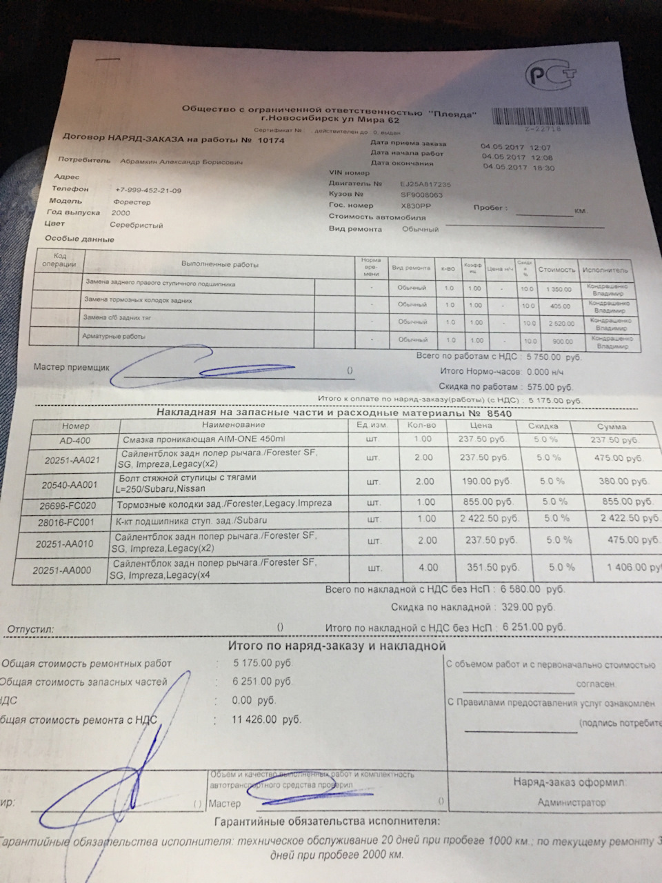 Привели "жопу" в порядок! — Subaru Forester (SF), 2,5 л, 2000 года ...