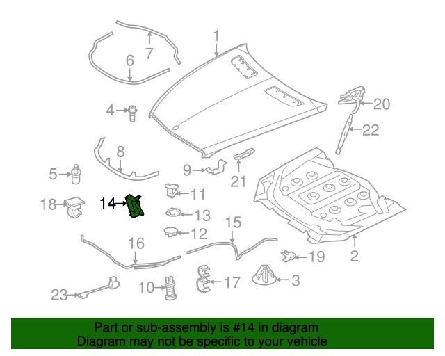 A2218800264 Крюк капота предохранительный Mercedes | Запчасти на DRIVE2