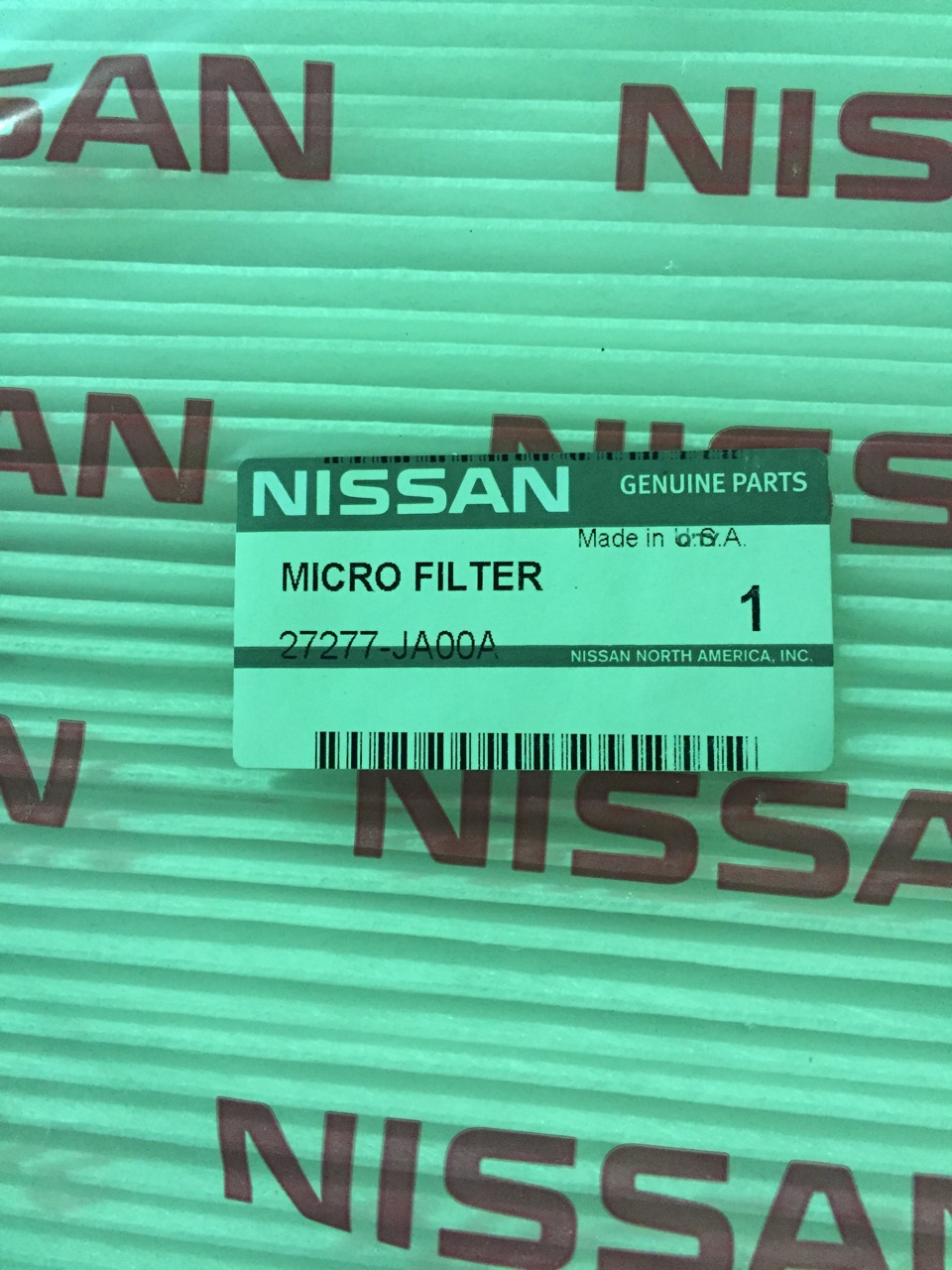 27277JA00A Салонный фильтр NISSAN INFINITI | Запчасти на DRIVE2