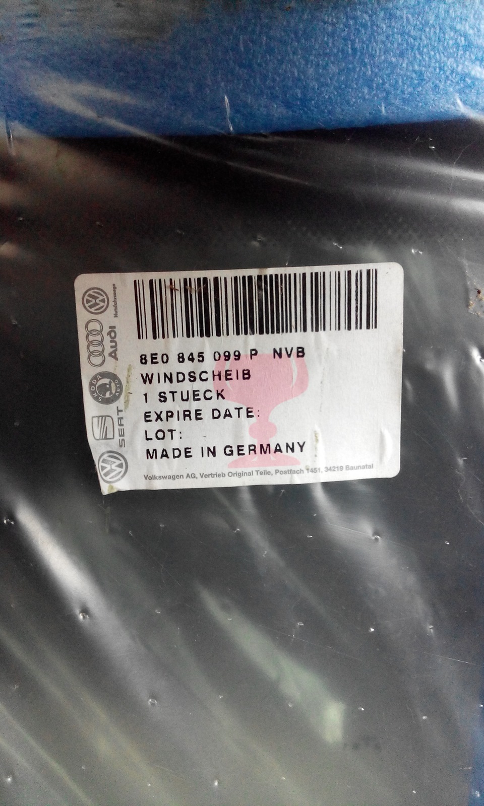 8E0845099PNVB Стекло лобовое в клей AU A4/S4 01-07 4/5D VAG | Запчасти ...