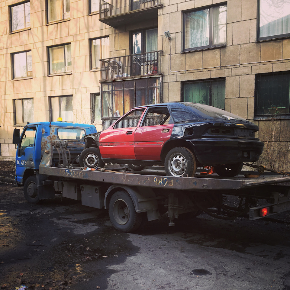 14. Мы уехали к кузовщикам — Mazda Eunos 100, 1,5 л, 1989 года | эвакуация | DRIVE2