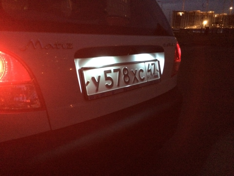 Подсветка заднего номера — Daewoo Matiz (M100/M150), 0,8 л, 2009 года ...