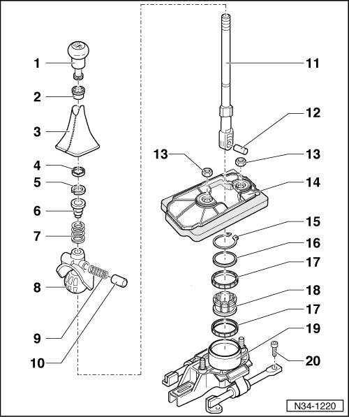 Устранение люфтов рычага переключения на 6-ти ступке — Volkswagen ...