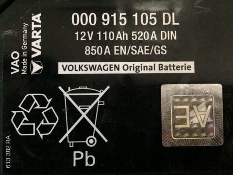 000915105DL Батарея аккумуляторная VAG | Запчасти на DRIVE2