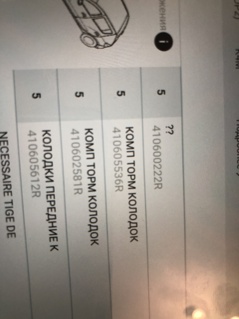 410605612R Колодки тормозные передние RENAULT | Запчасти на DRIVE2