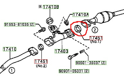 #38 Замена прокладки выхлопной трубы Bosal 256-652 — Toyota Highlander ...