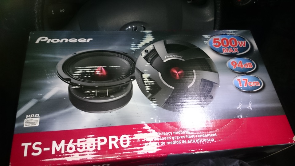 Колонки в передние двери Pioneer TS-M650PRO — Lada Приора хэтчбек, 1,6 л, 2012 года | автозвук ...