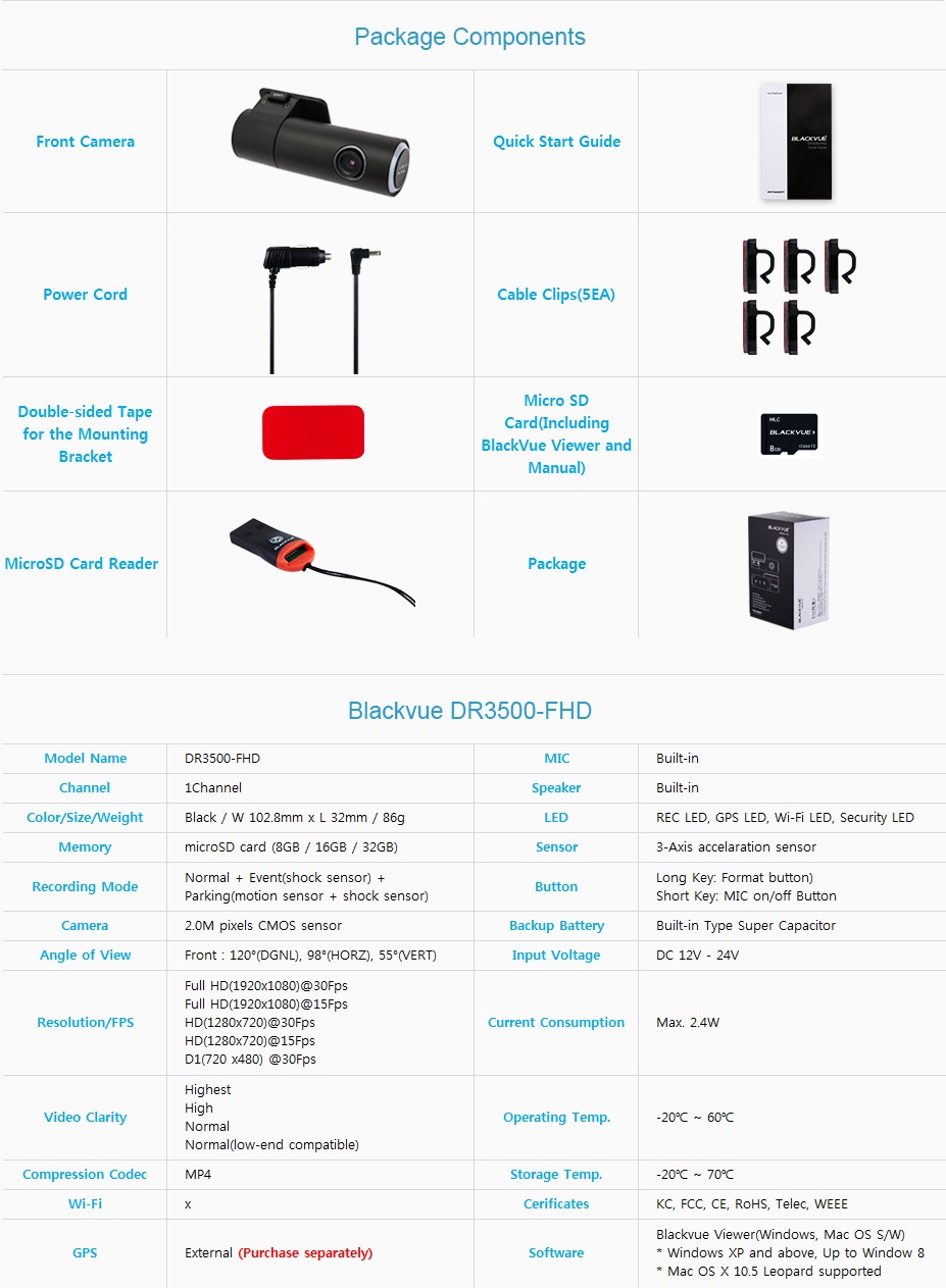 Видеорегистратор BlackVue DR3500-FHD — Ford Focus Sedan III, 1,6 л ...