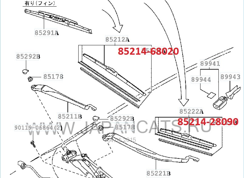 улучшение эффективности работы стеклоочистителей — Toyota Prius (30), 1 ...