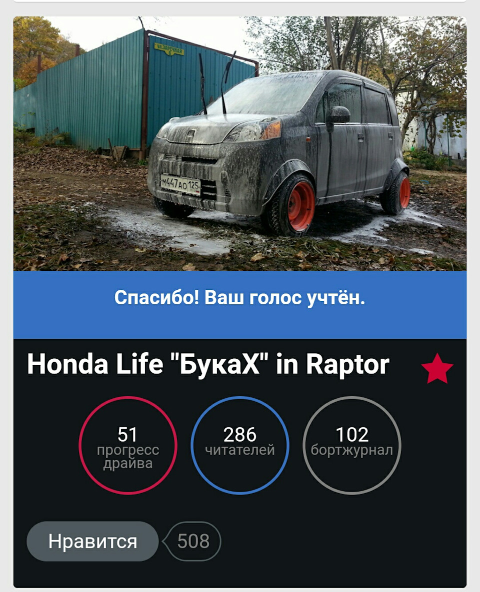Выборы! — Honda Life (JB5/JB6/JB7/JB8), 0,7 л, 2009 года | рейтинг и продвижение | DRIVE2
