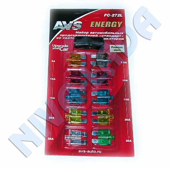 Niva-Lada4x4, Предохранители флажковые в блистере AVS FC-272L с диодом (10шт) — niva-lada4x4.ru ...