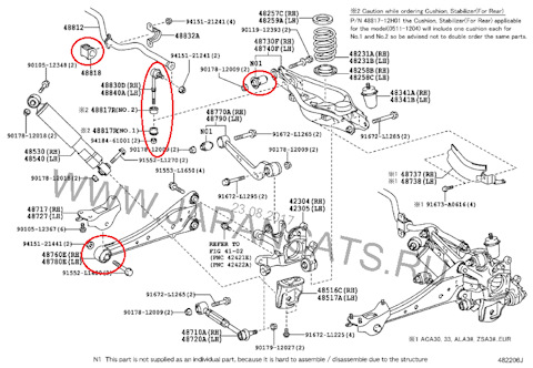 9418461001 Гайка стабилизатора TOYOTA LEXUS | Запчасти на DRIVE2