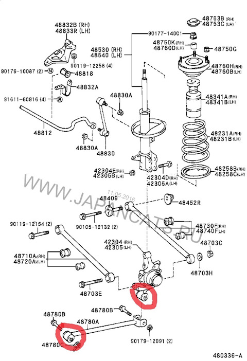 9017912091 Гайка рычага заднего TOYOTA TOYOTA LEXUS | Запчасти на DRIVE2