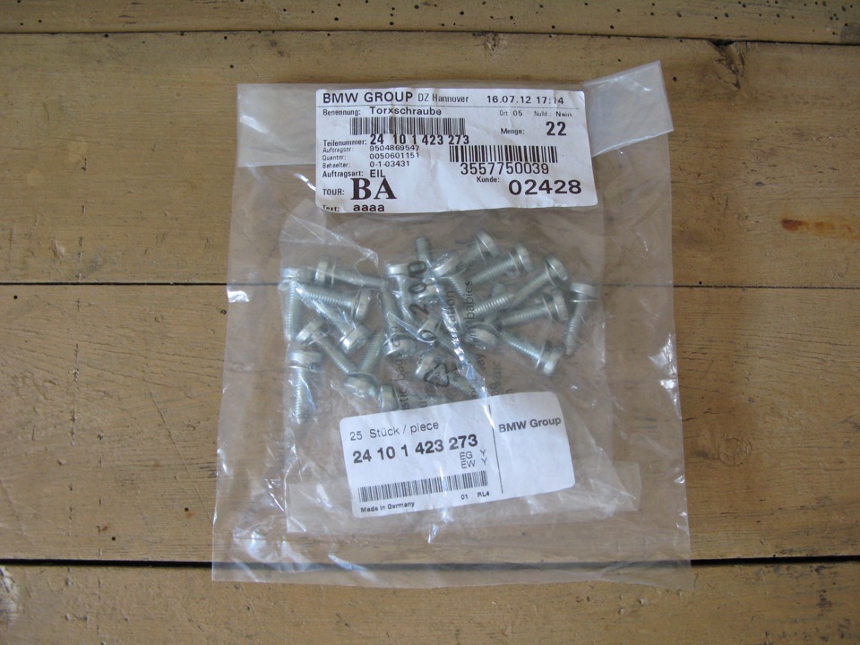 24101423273 Винт Torx BMW | Запчасти на DRIVE2