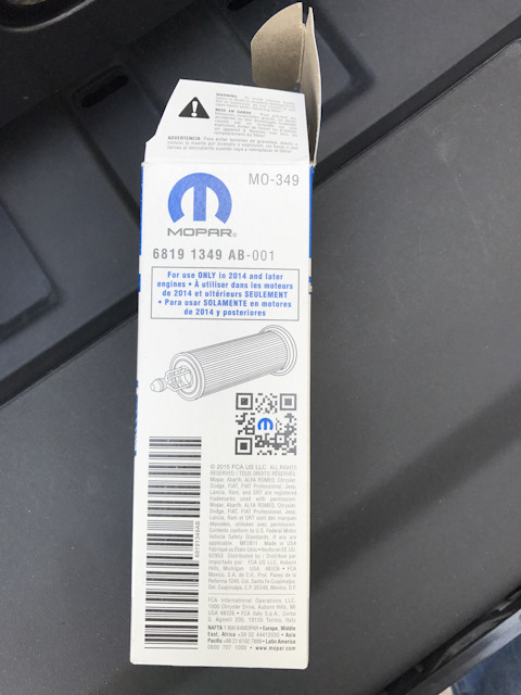 68191349AB Фильтр масляный Chrysler | Запчасти на DRIVE2