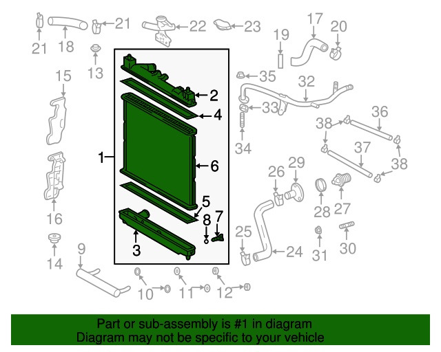 1640021070 Радиатор, охлаждение двигателя TOYOTA LEXUS | Запчасти на DRIVE2