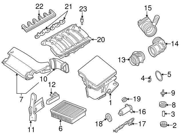 13621432356 Термоанемометрический расходомер воздуха BMW | Запчасти на ...