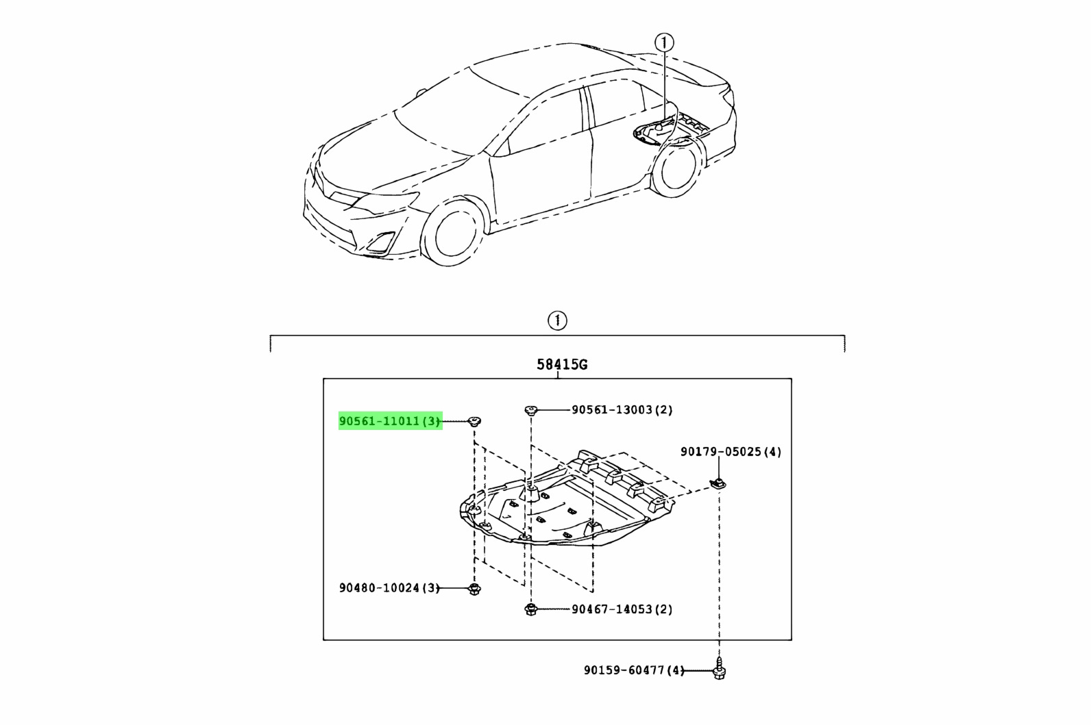 Пистоны крепления защиты ДВС и АКПП — Lexus GS (S190), 3 л, 2005 года ...