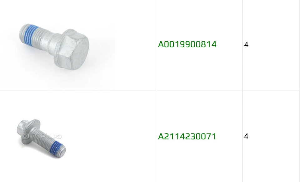 A2114230071 Болт м12 Mercedes | Запчасти на DRIVE2