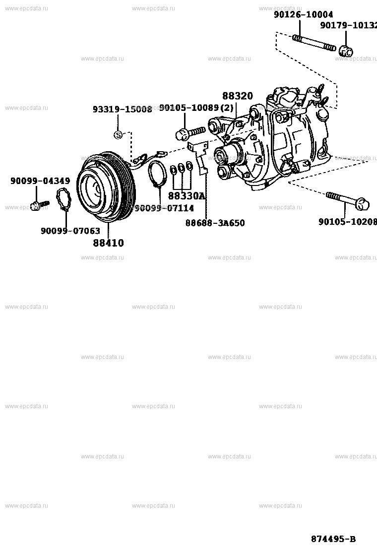 #2395. — 87-19 — 1JZ-GTE. Heating & air conditioning — compressor ...
