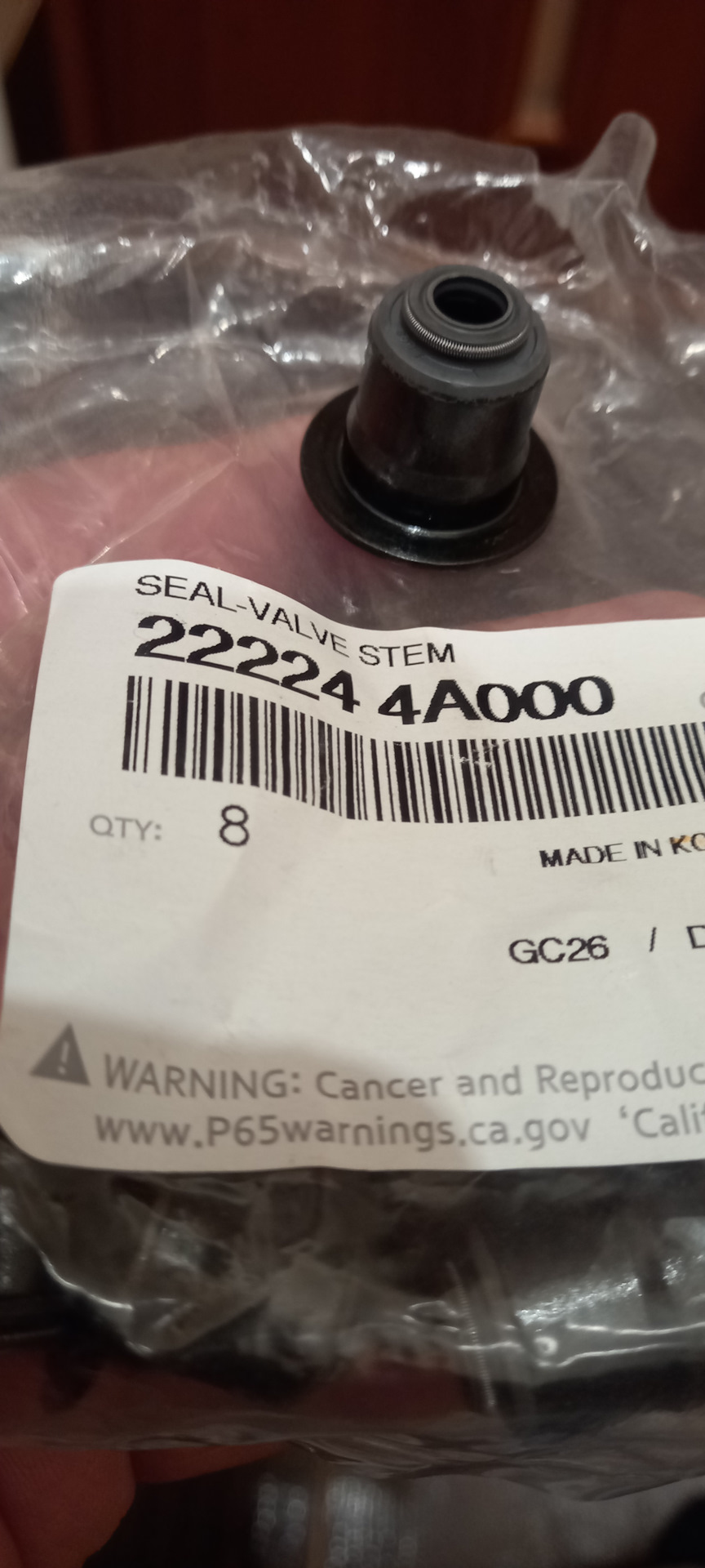 222244A000 МАСЛОСЪЕМНЫЙ КОЛПАЧОК КЛАПАНА ДВИГАТЕЛЯ KIA HYUNDAI ...