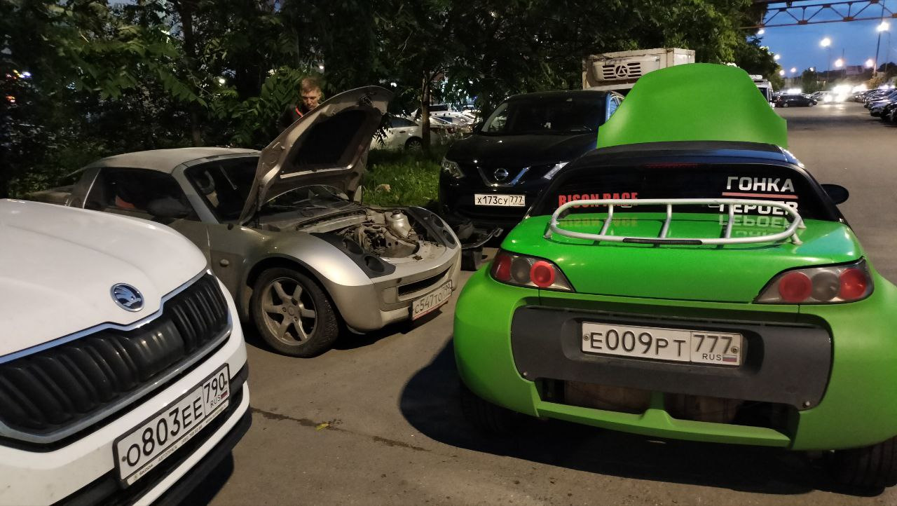 Ну и наконец финал с блоком SAM — Smart Roadster, 0,8 л, 2004 года ...