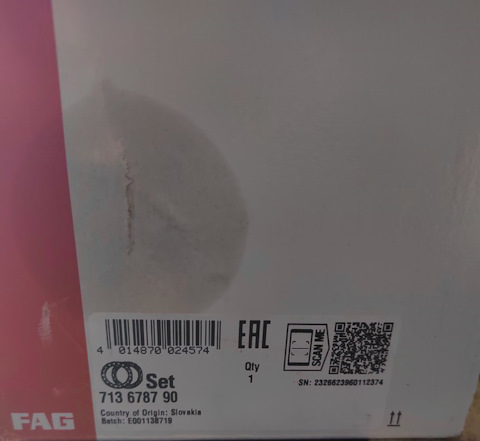 713678790 Комплект подшипника колеса FAG | Запчасти на DRIVE2