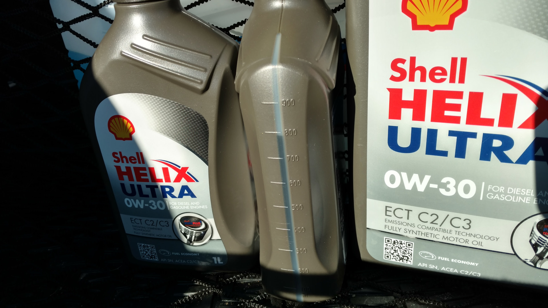 ТО 0.5. Замена масла. Снова залито масло Shell Helix Ultra 0W-30 ECT C2 ...