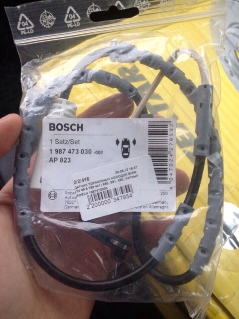 34356789441 Датчик износа тормозных накладок Л Пд BMW | Запчасти на DRIVE2