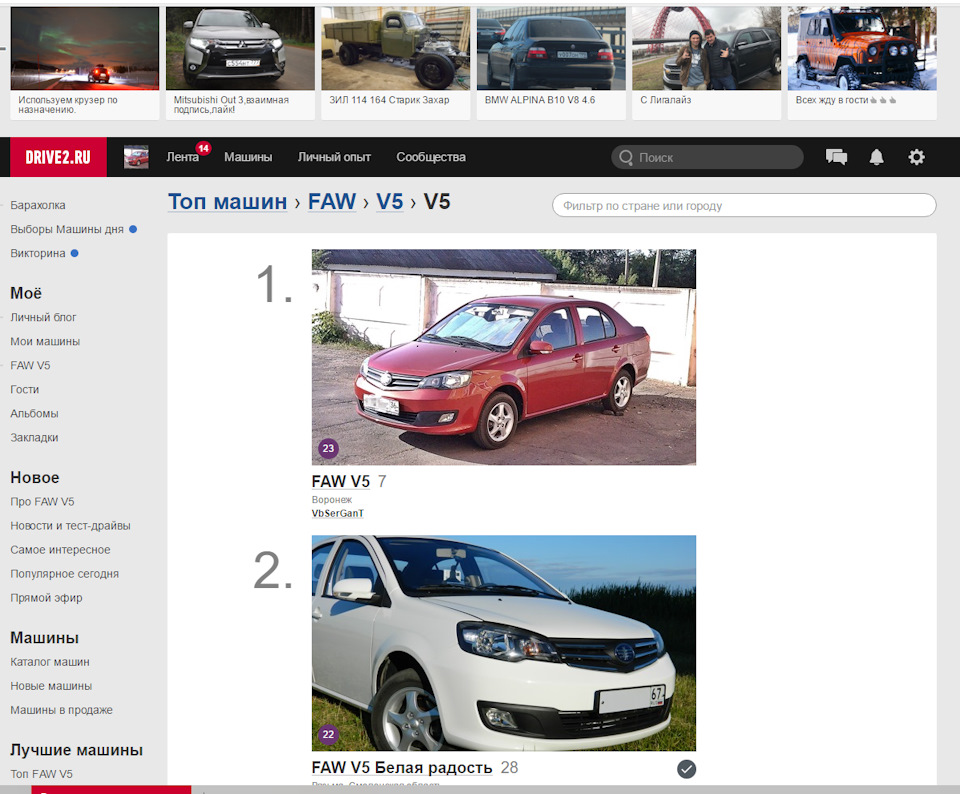 Ура, 1 место — FAW V5, 1,5 л, 2013 года | рейтинг и продвижение | DRIVE2