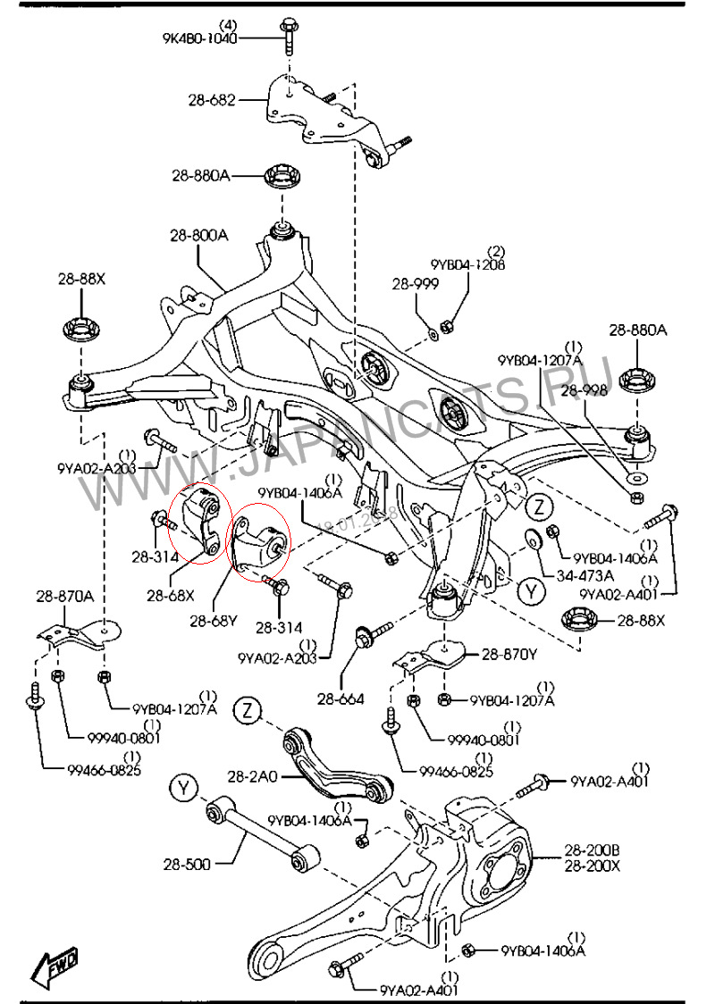 9YA02A401 BOLT, FLANGE MAZDA | Запчасти на DRIVE2