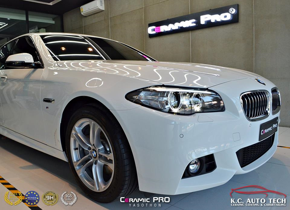 Белоснежный BMW 520d обработан нанокерамикой Ceramic Pro — CeramicProKZ на DRIVE2