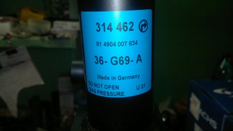 314462 Амортизатор (справа) для VW SACHS | Запчасти на DRIVE2