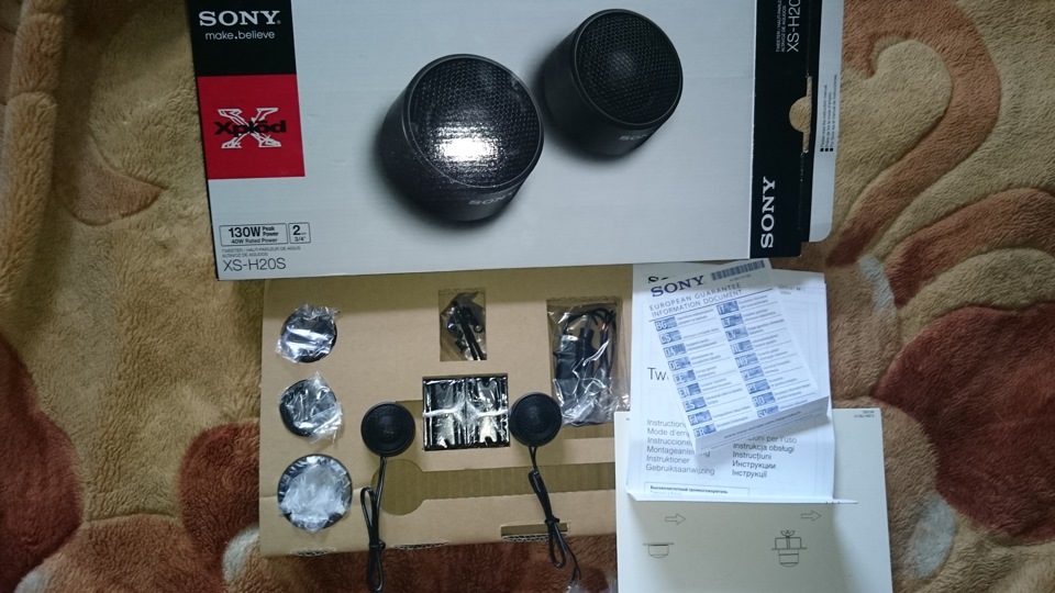 Твитеры Sony XS-H20S (Покупка). — Chevrolet Cruze (1G), 1,6 л, 2014 ...