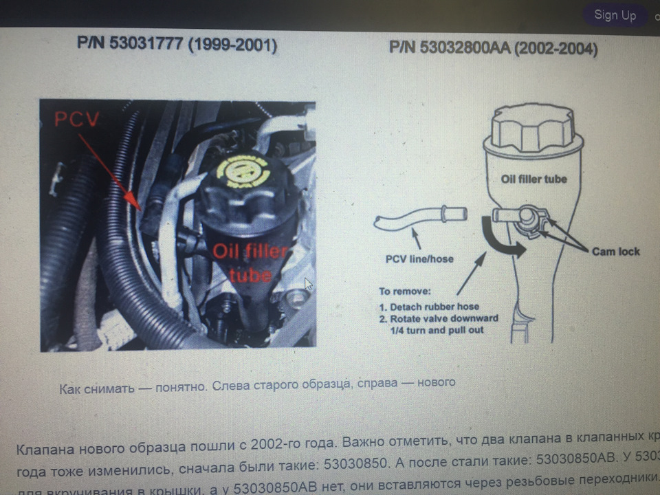 53032800AA ВЕНТИЛЯЦ. КЛАПАН [ORG] Chrysler | Запчасти на DRIVE2